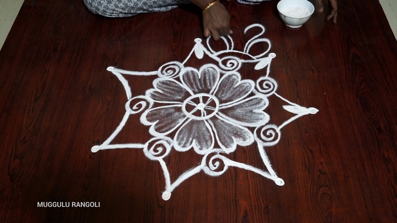 simple and easy freehand flower muggulu designs Beautiful Freehand ...