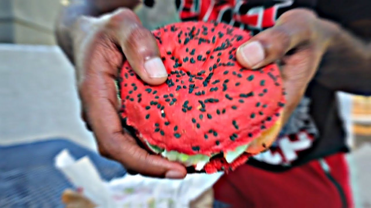 Jamarcus Tries Miles Morales SpiderMan Spider Verse Burger From Burger ...