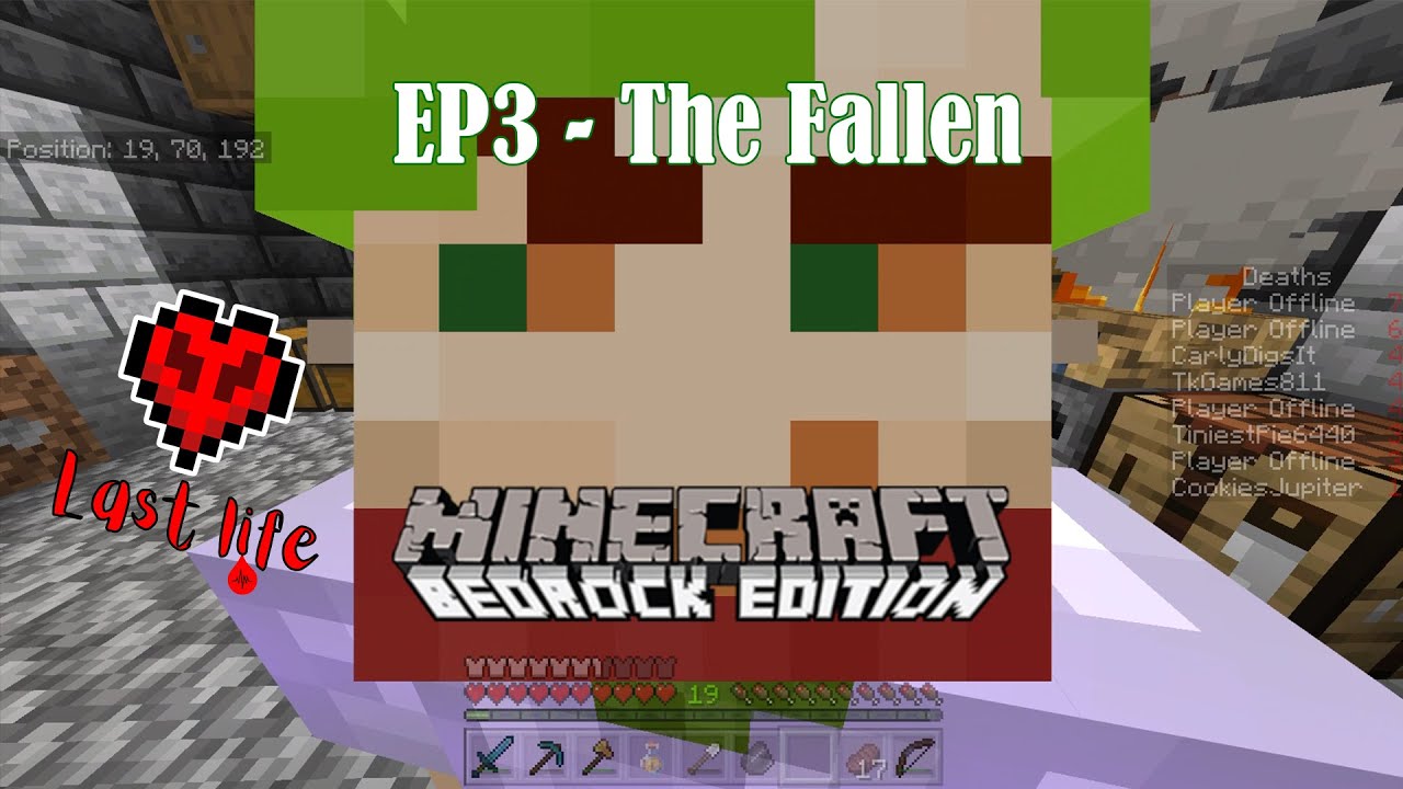 Minecraft Last Life Bedrock Ep3 The Fallen - YouTube