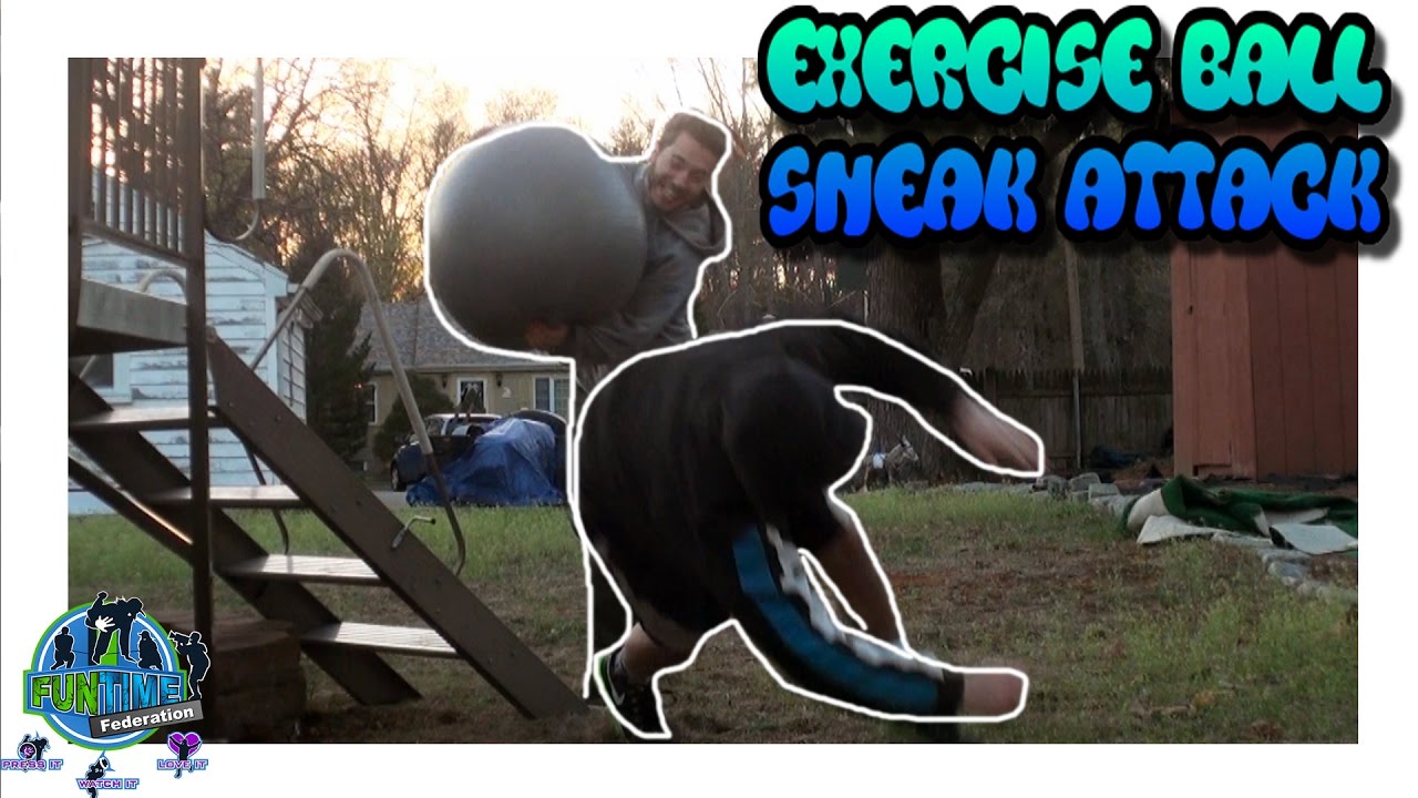 Exercise Ball Pool Deck Sneak Attack Prank - YouTube