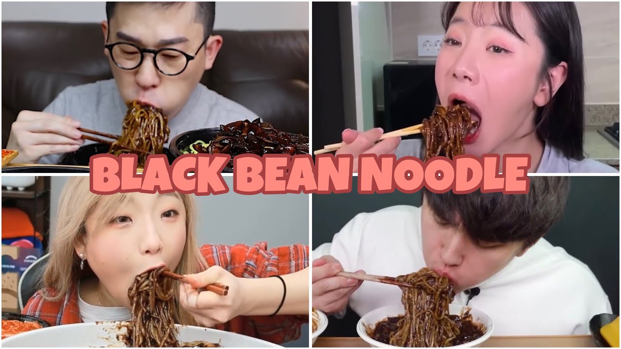 MUKBANGERS eating BIG PORTIONS of BLACK BEAN NOODLE 😰🫢 | ASMR MUKBANG ...