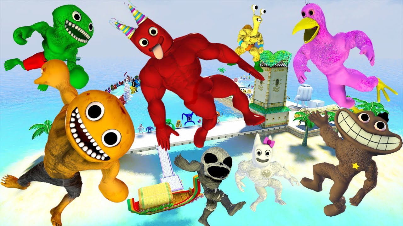 🏝 ALL NEW BUFF GARTEN OF BANBAN 2 BODYBUILDERS SPARTAN KICKING OCEAN ...