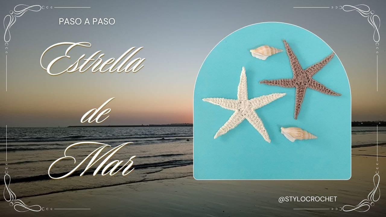 Tutorial Estrella de mar tejida a crochet paso a paso. Aplique crochet ...