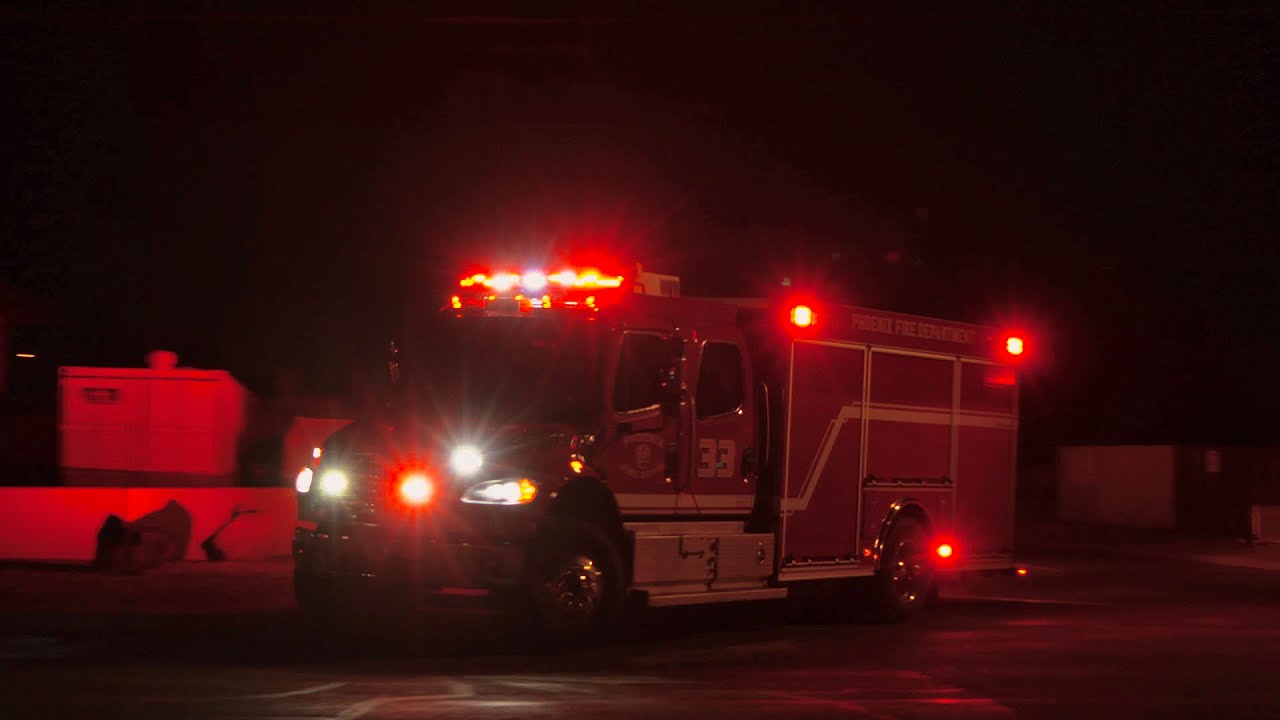 Phoenix Fire Dept. Ladder Tender 33 and Rescue 42 responding - YouTube