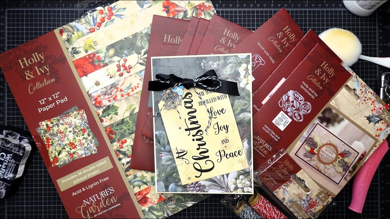 Crafter's Companion Nature's Garden Holly & Ivy Bundle Unboxing & 5x7 ...