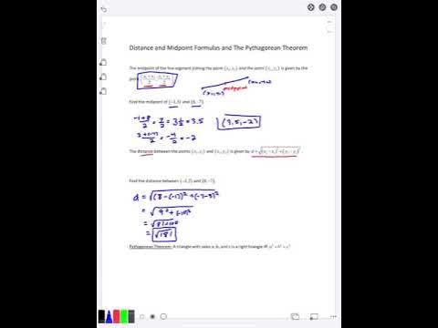 Distance and Midpoint Formulas and Pythagorean Theorem - YouTube