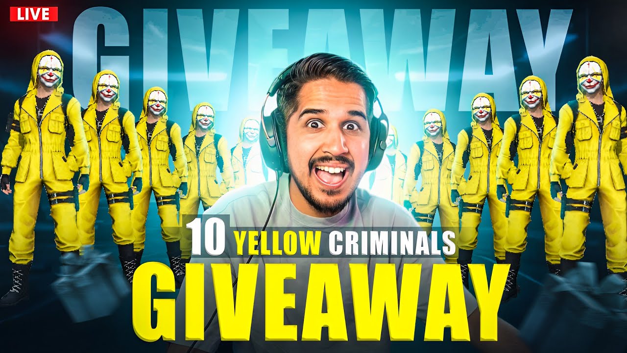 Free Fire 14M Special Live With AmitBhai || 10 Yellow Criminal Giveaway ...
