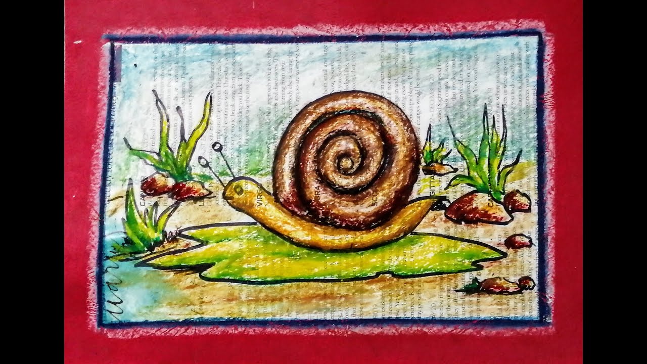 How to draw the snail with recycled newspaper - YouTube