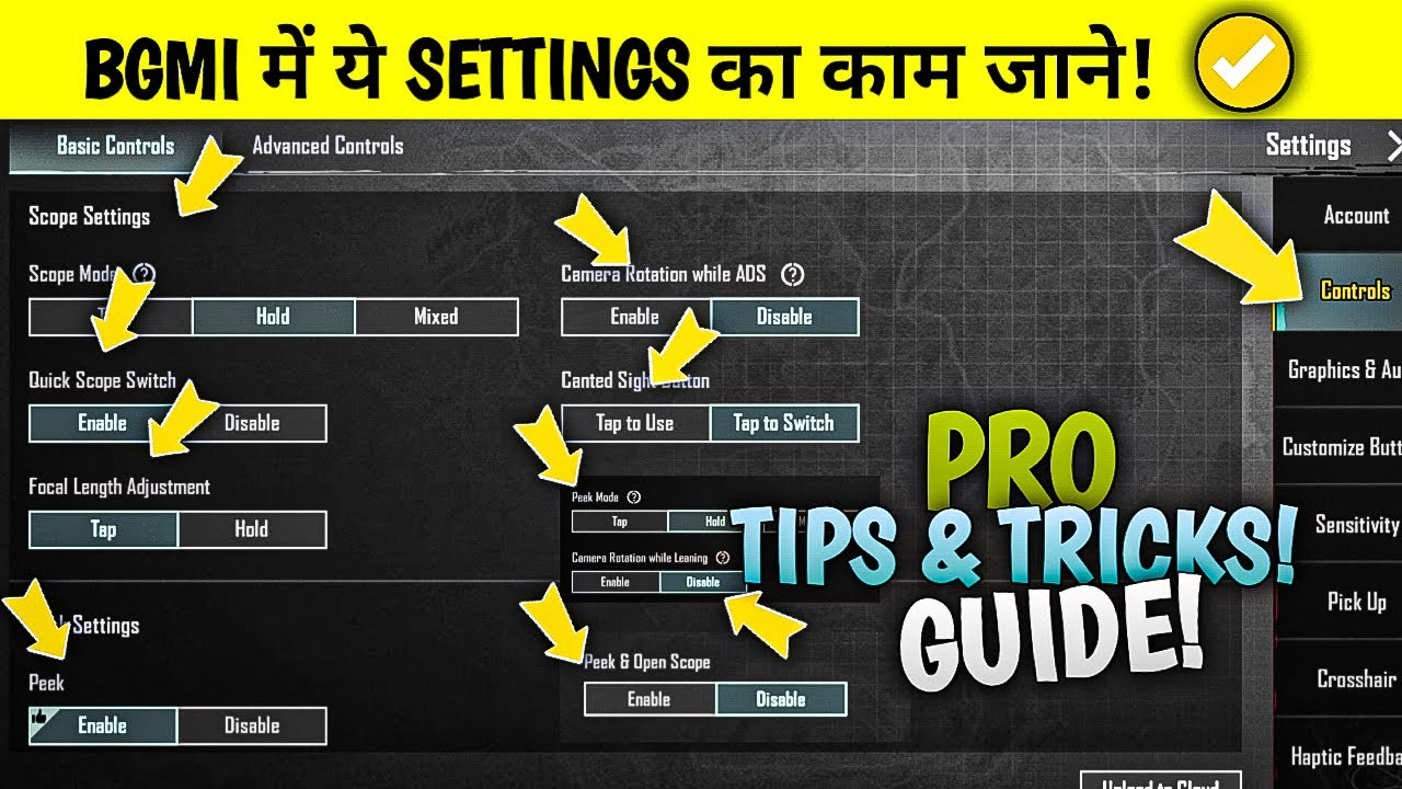 BGMI 2.5 UPDATE TOP BASIC SETTINGS / CONTROL EXPLAIN IN HINDI 🔥 | BGMI 2/3/4 FINGER PLAYER GUIDE ...