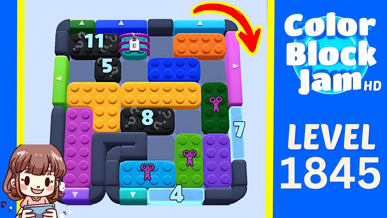 Color Block Jam Level 969 (1845) Solution Walkthrough - YouTube