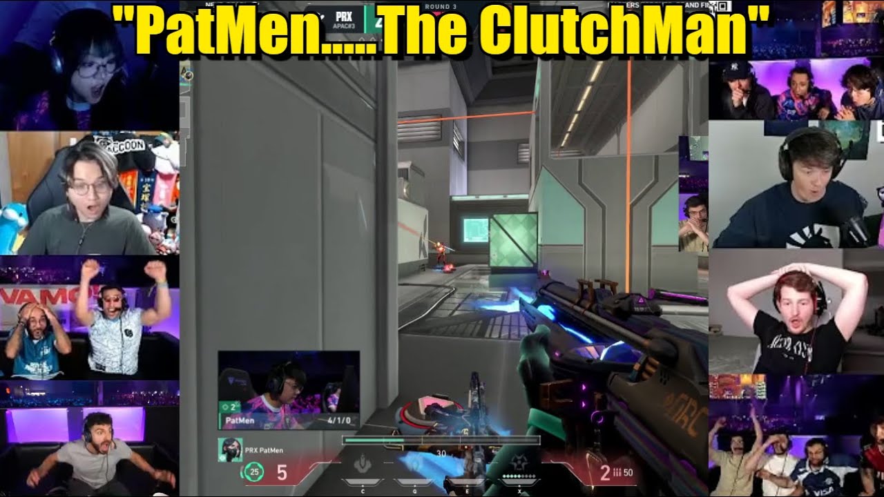 Valorant pros/streamers react to PRX Patmen's INSANE 1v2 CLUTCH against ...