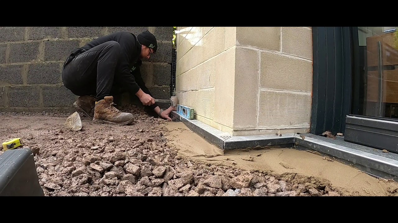 Drainage channel installation - YouTube