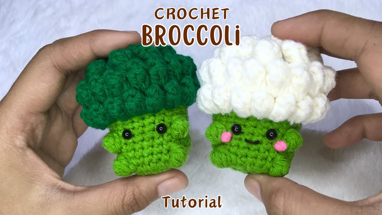 How to Crochet Broccoli Keychain | Cauliflower Amigurumi Vegetable ...