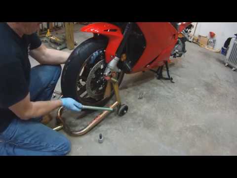 2014 Honda VFR800F Front Wheel Install - YouTube