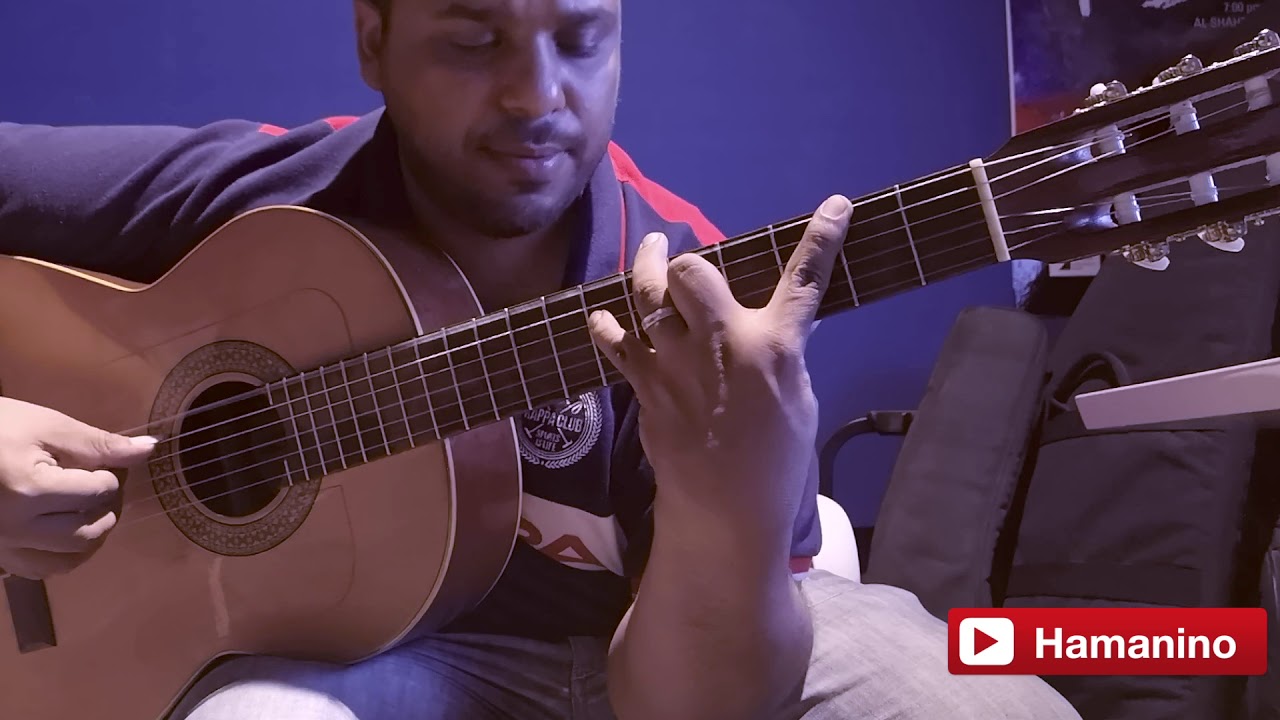 طريقة العزف الايقاع والكوردات واللحن في وقت واحد عن طريق هذه المقطوعة ...