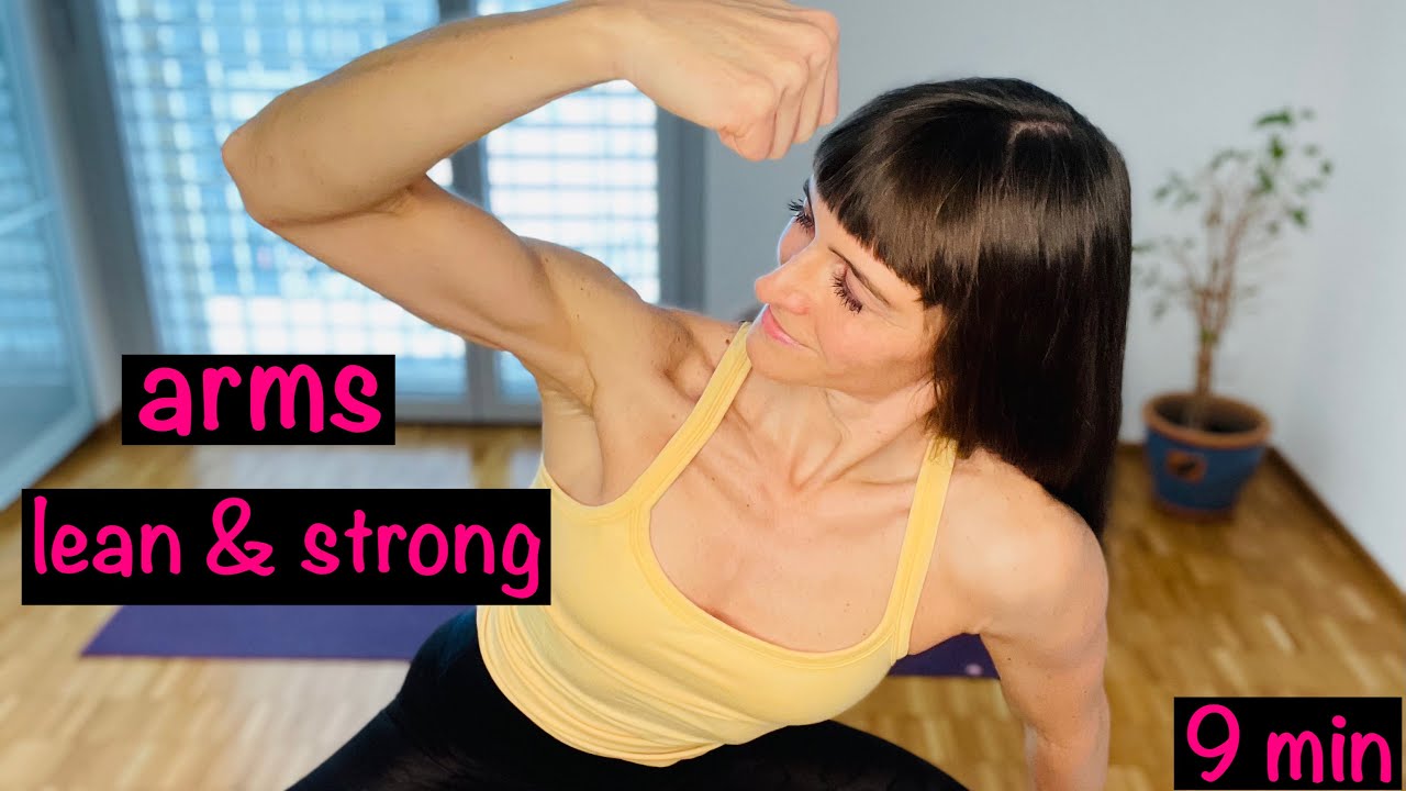 9 minute lean & strong arm workout. Home workout. No equipment. Low ...