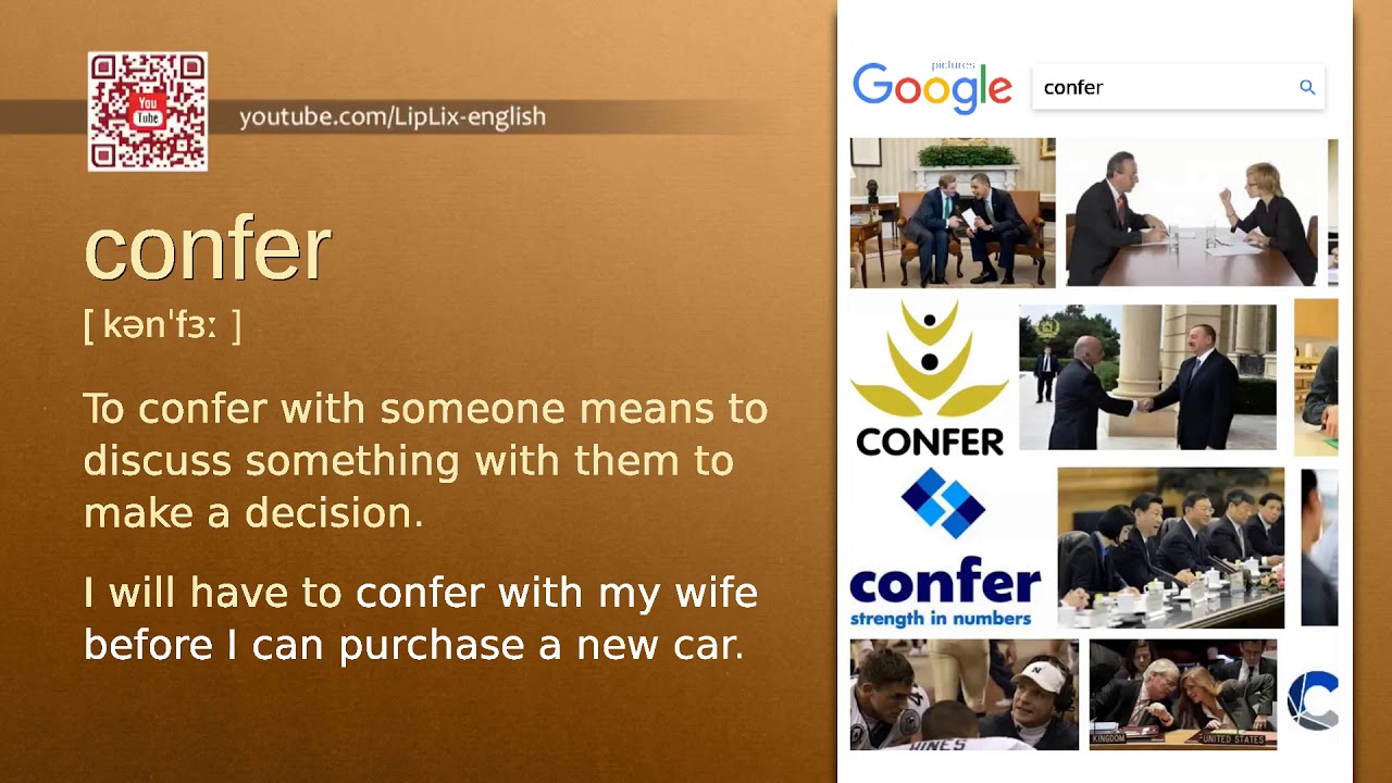 Confer : C1 level english vocabulary lesson, www.LipLix.com - YouTube