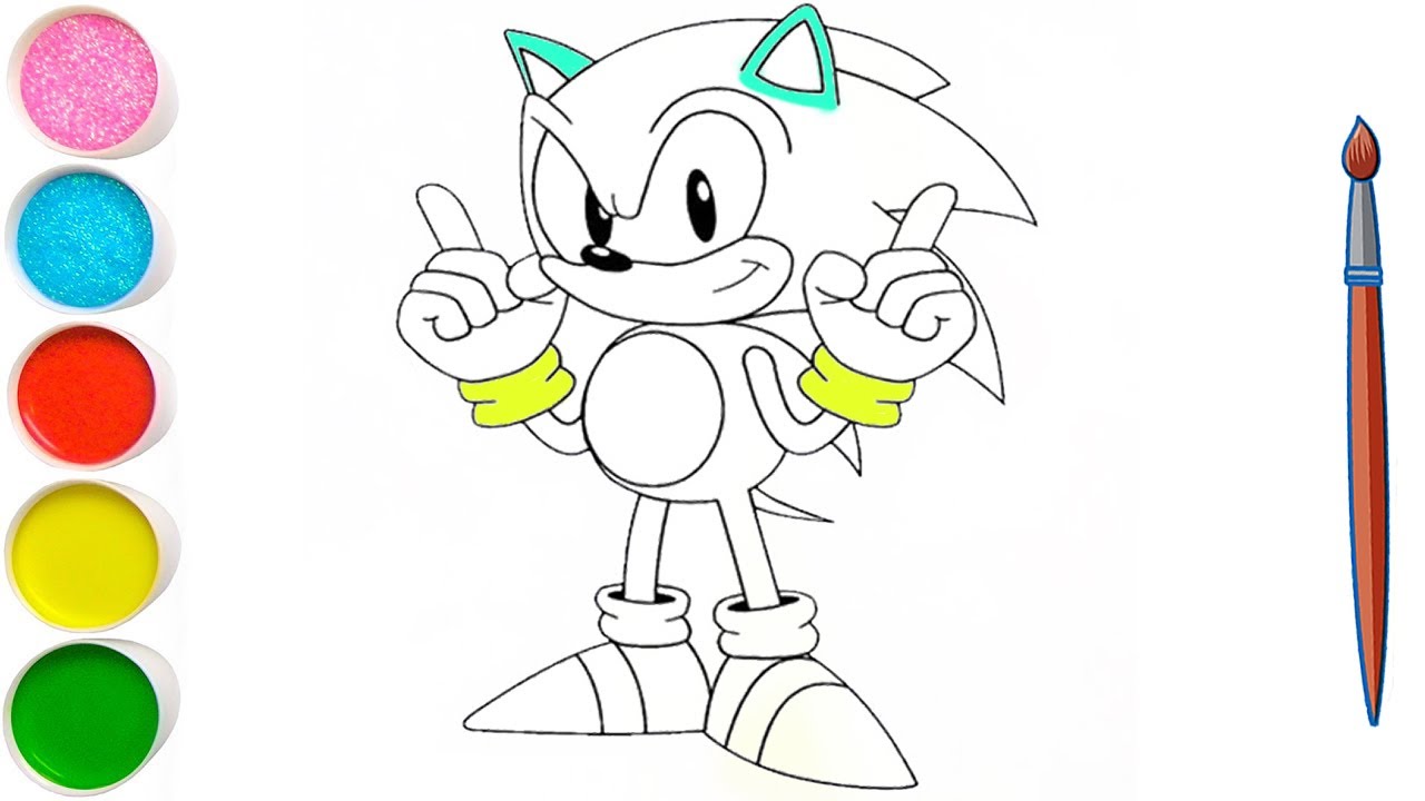 sonic Coloring for Kids & Toddlers &beginners | How to Draw,Easy ...