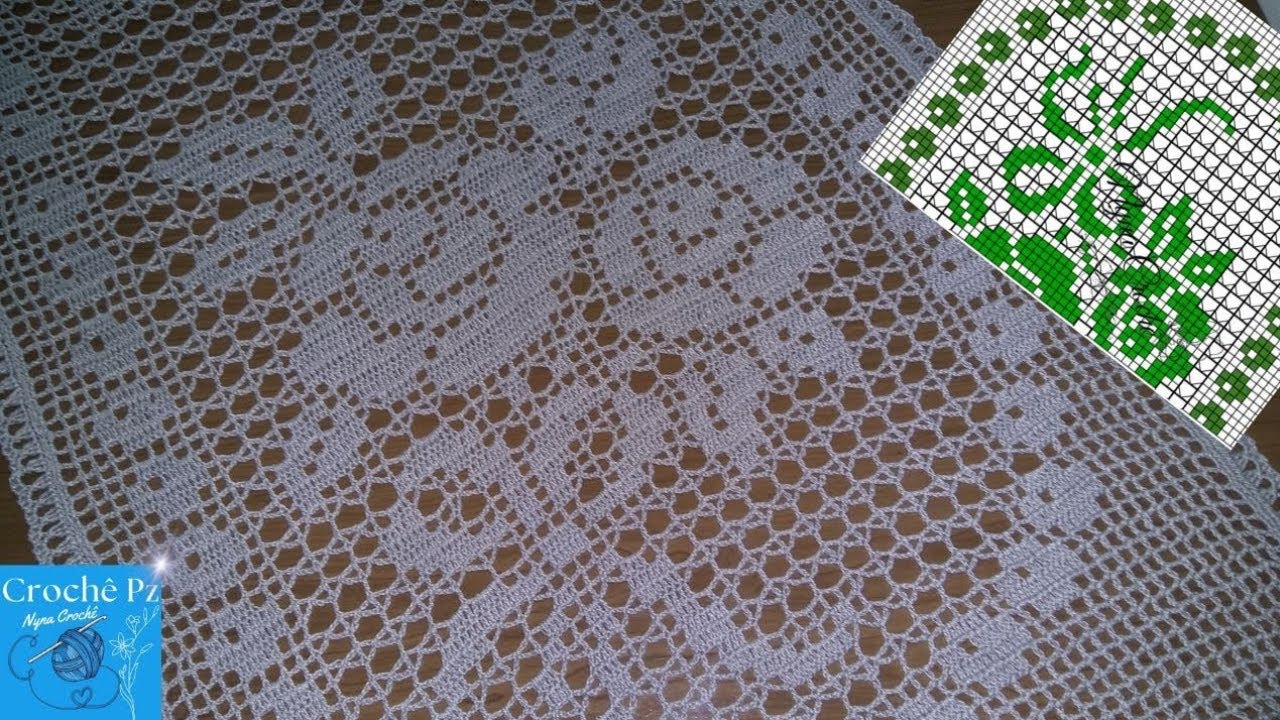 Caminho de Mesa Crochê Filé passo a passo -GRÁFICO Prata 701- Clubinho ...
