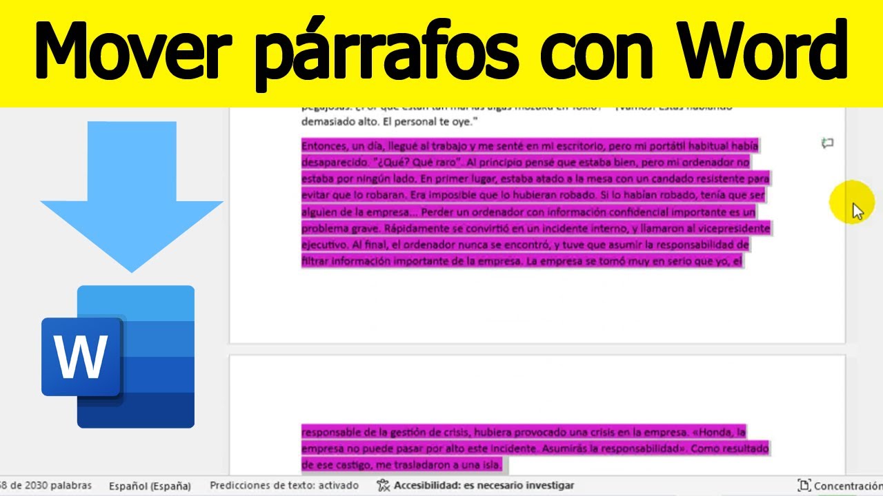 ¿Cómo Mover la POSICIÓN DE UN TEXTO en Word? | mover un parrafo en word ...