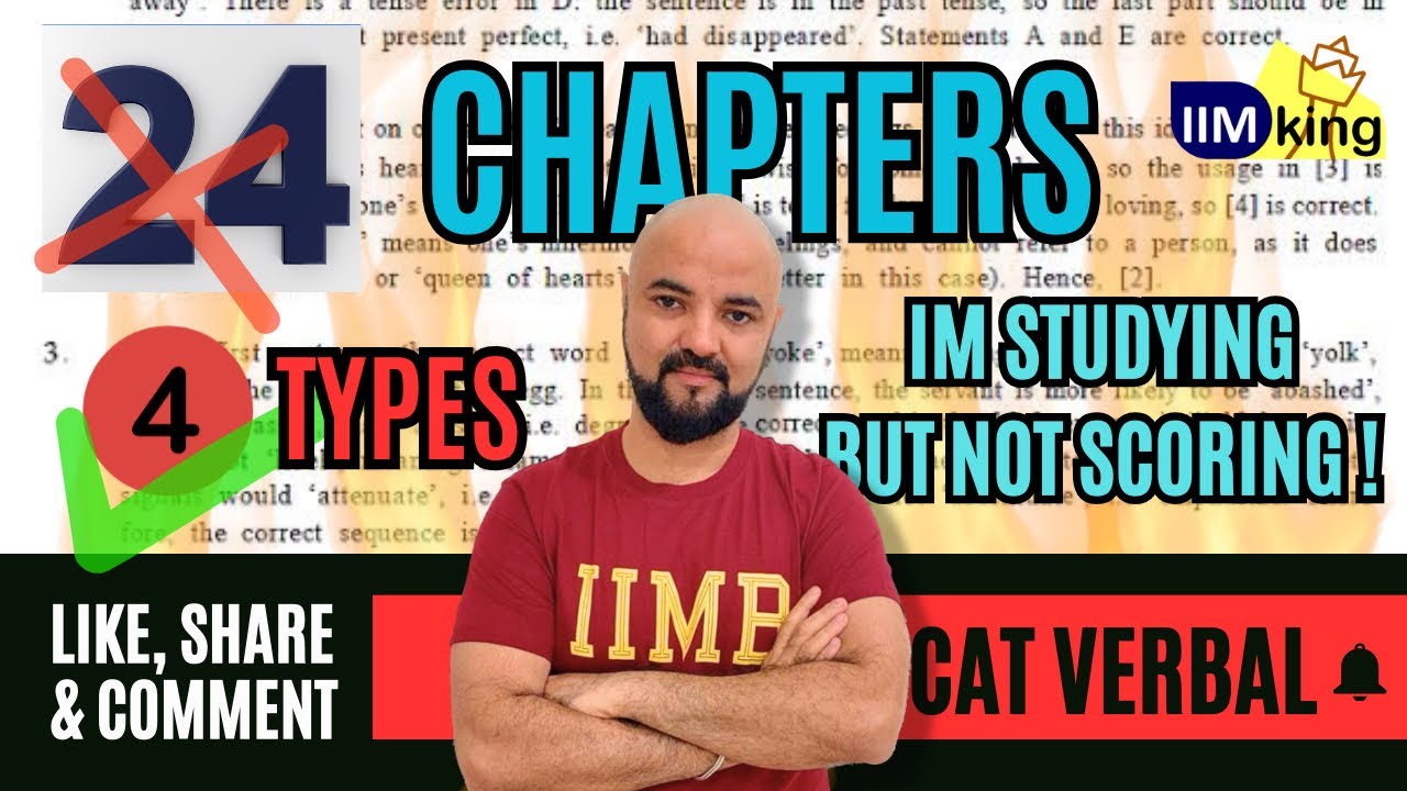CAT Verbal | 24 Chapters ️ 4 Types! I am Studying but not Scoring! 🥺🥺 ...