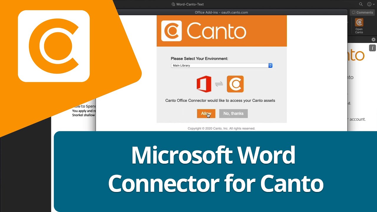 How to use the Canto Microsoft Word Connector - YouTube