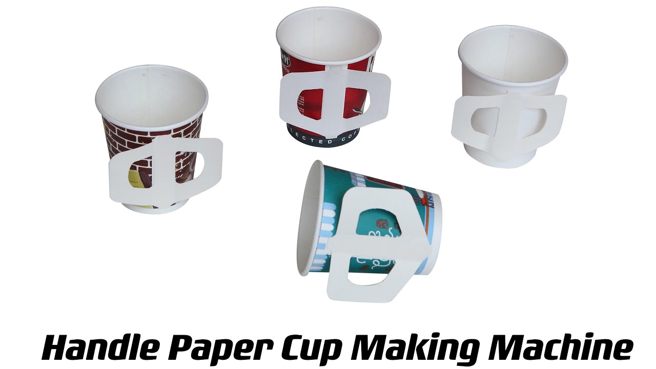 Fully automatic paper cup machine with handle adhesive in China - YouTube