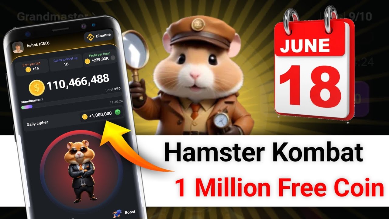 18 June Morse Code Hamster Kombat 1Million Points Daily Cipher ...