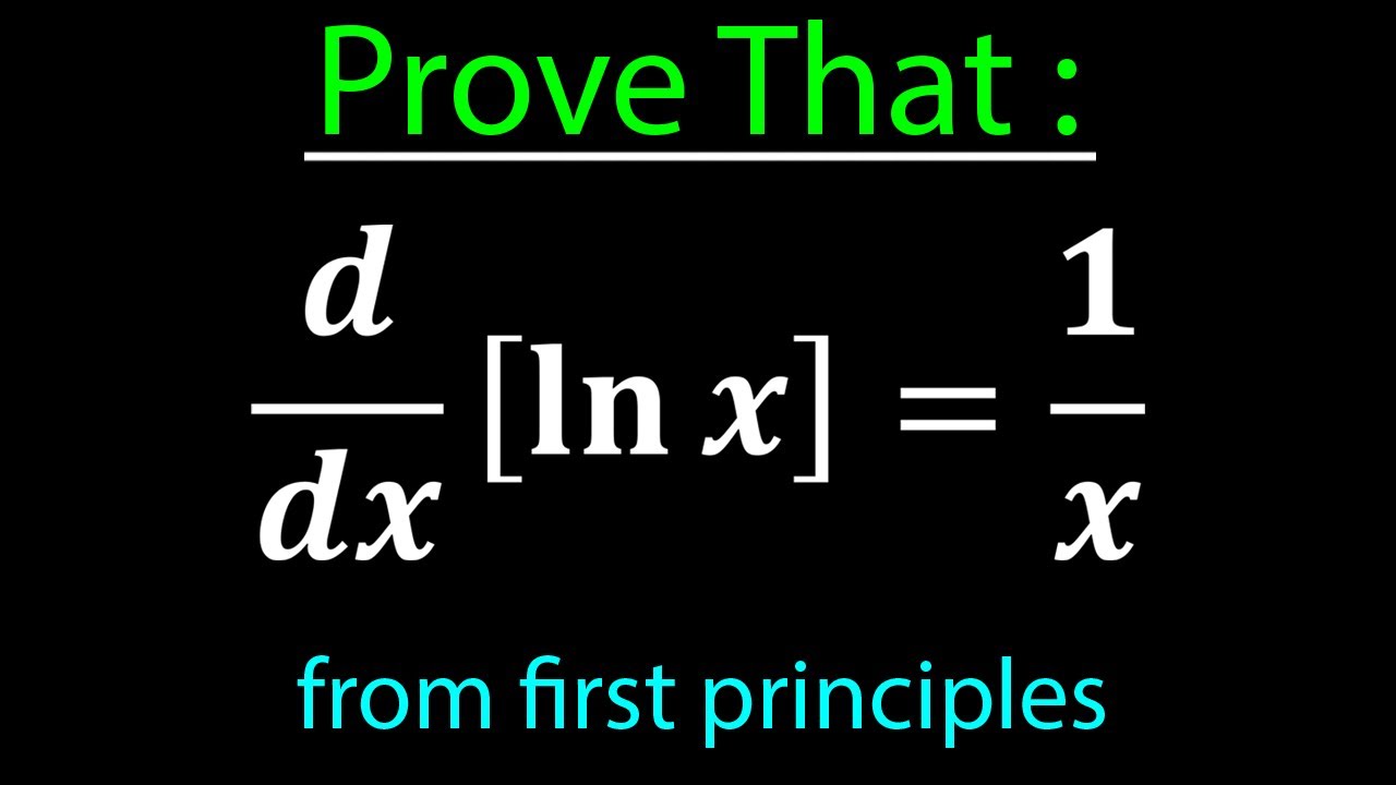 Proof The Derivative Of Ln x 1 x By First Principles YouTube