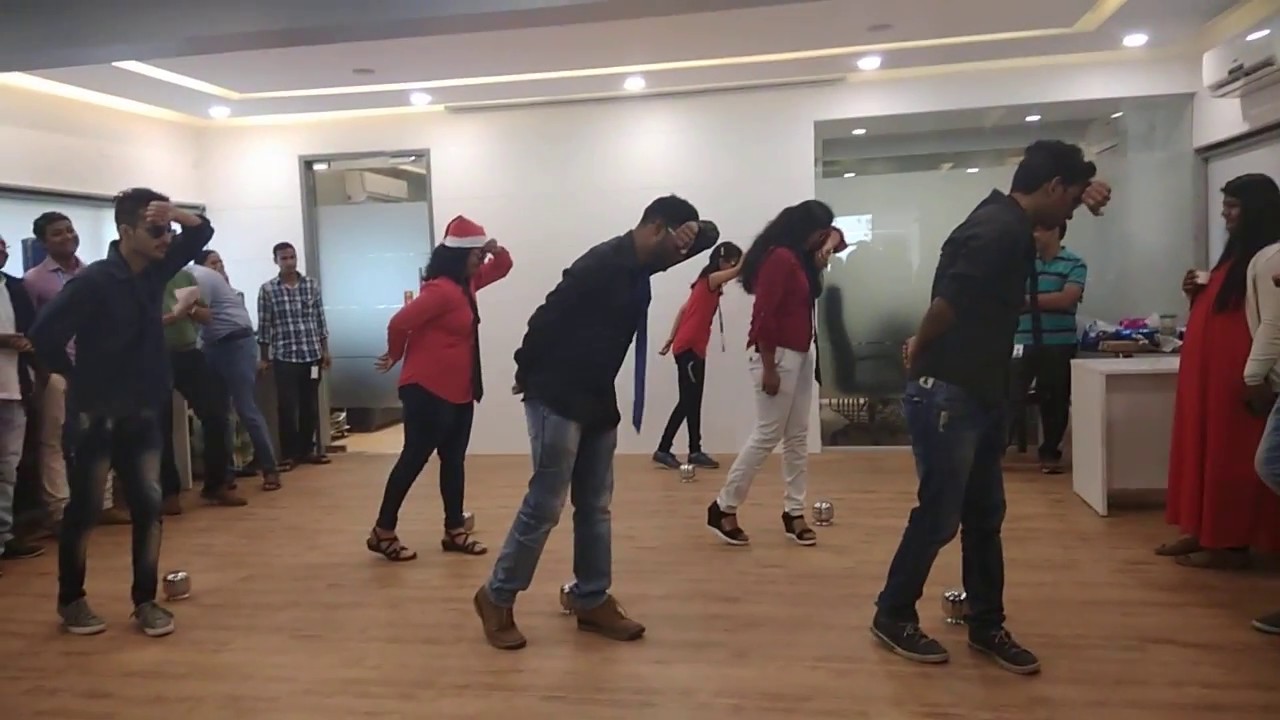 Funny group dance at Intelizign Pune on Christmas celebration! - YouTube