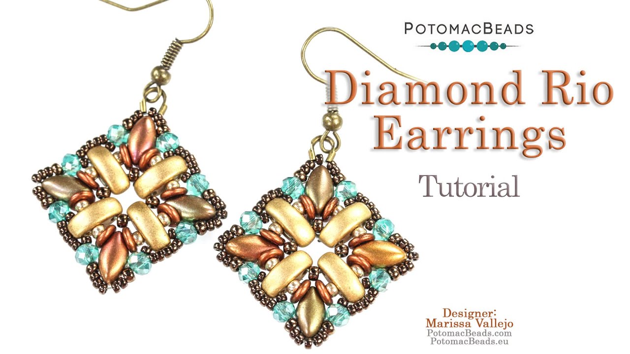 Diamond Rio Earrings - DIY Jewelry Making Tutorial by PotomacBeads ...