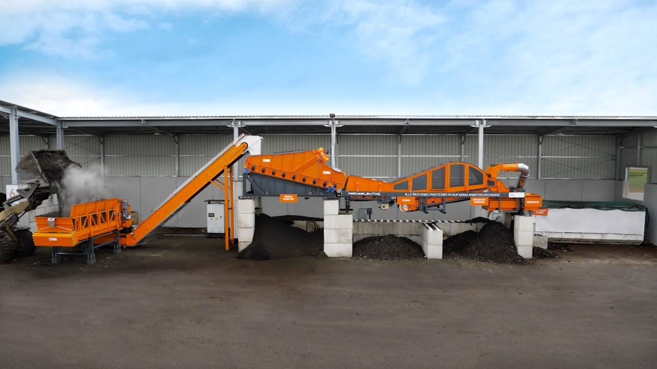 Industrial composting – Compost processing with the Aeroselector - YouTube