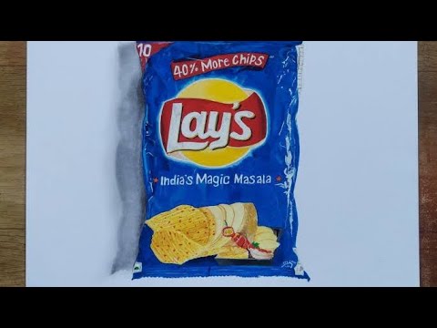How to Draw a packet of lays #sidhumoosewala #artist #lays - YouTube