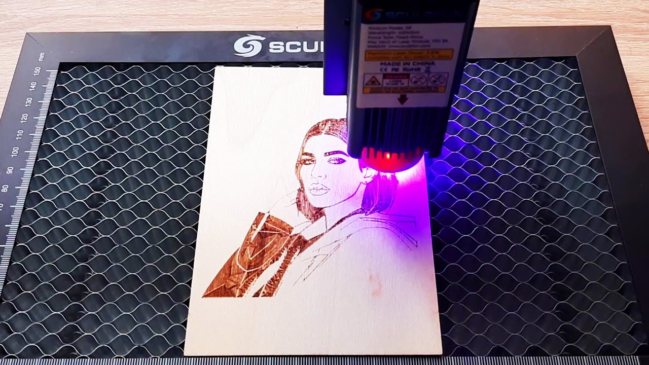 Young Beautiful Girl Engraved in Wood / Laser Engraving - YouTube