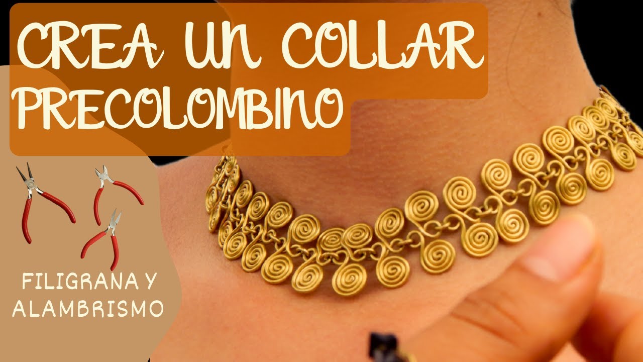 JOYERIA EN ALAMBRISMO: Crea un Collar Precolombino - YouTube