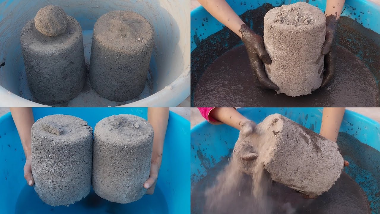 Charment buckets dry&Water crumbling Satisfying sound ️ - YouTube