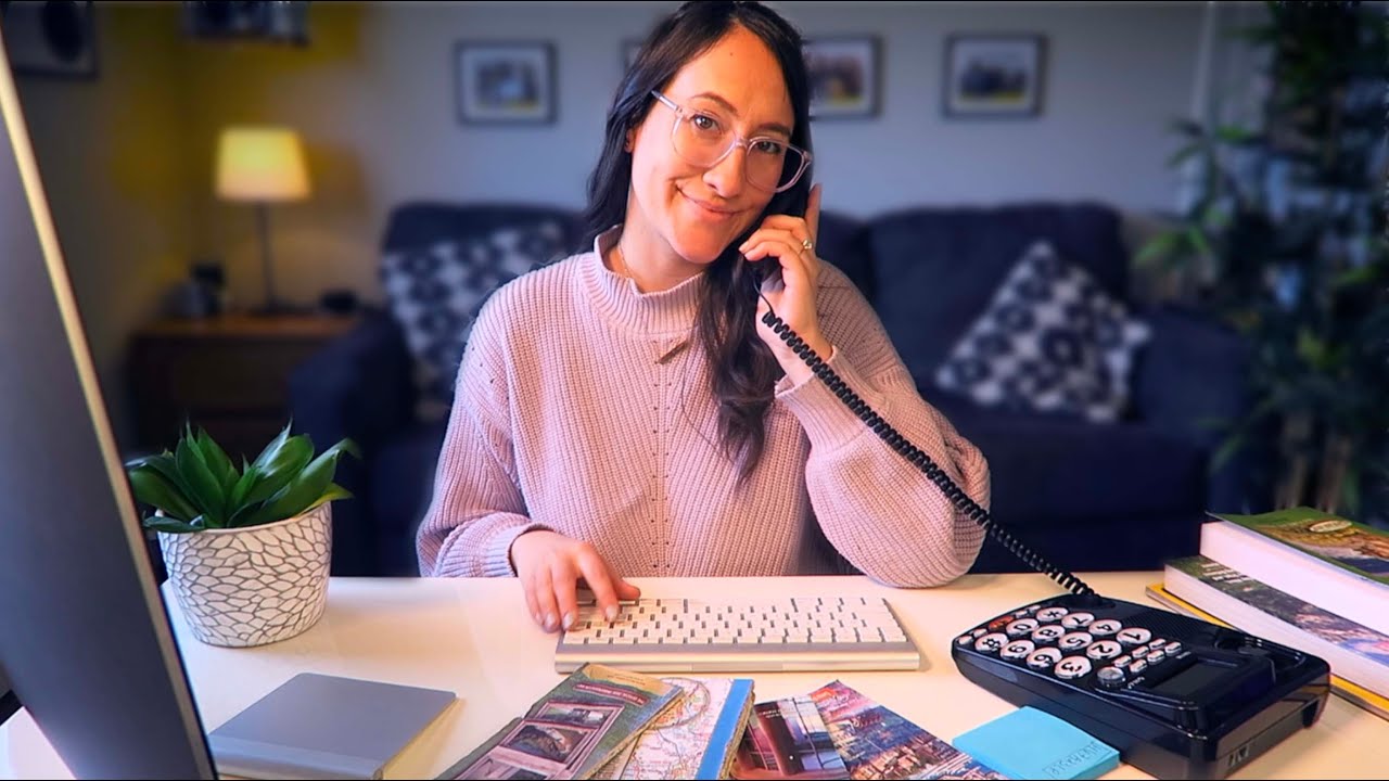 ASMR Travel Agent Books Your Vacation ️ Typing, Page Flipping, Soft ...