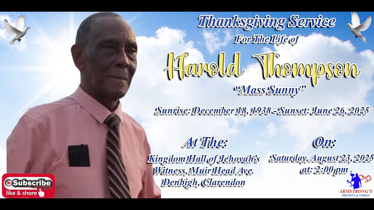 Harold Thompson "Mass Sunny" Funeral Service - YouTube