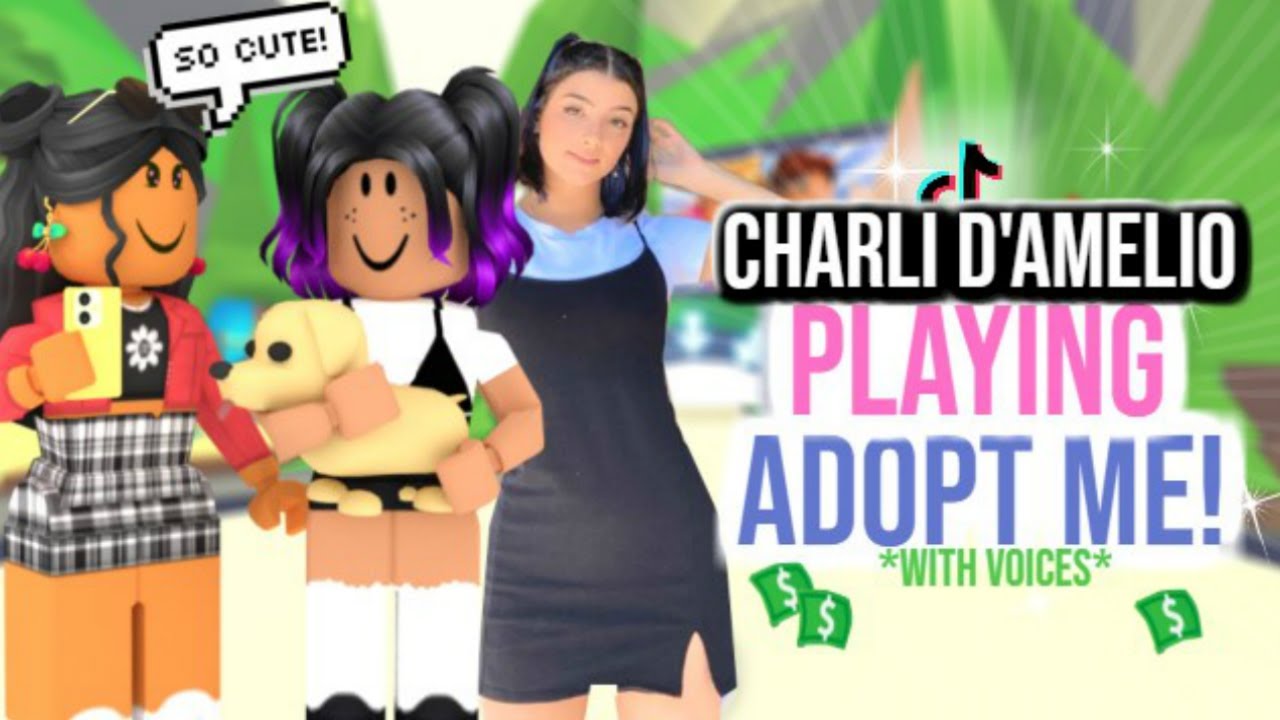 Teaching CHARLI D'AMELIO How to PLAY Roblox Adopt Me!!! *VOICED ...