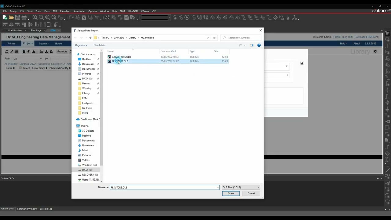 OrCAD EDM schematic part library management - YouTube