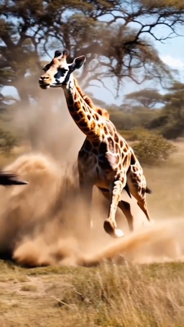 "Rampaging Giraffe: A Rare Wild Encounter!"#animals #nature #wildlife # ...