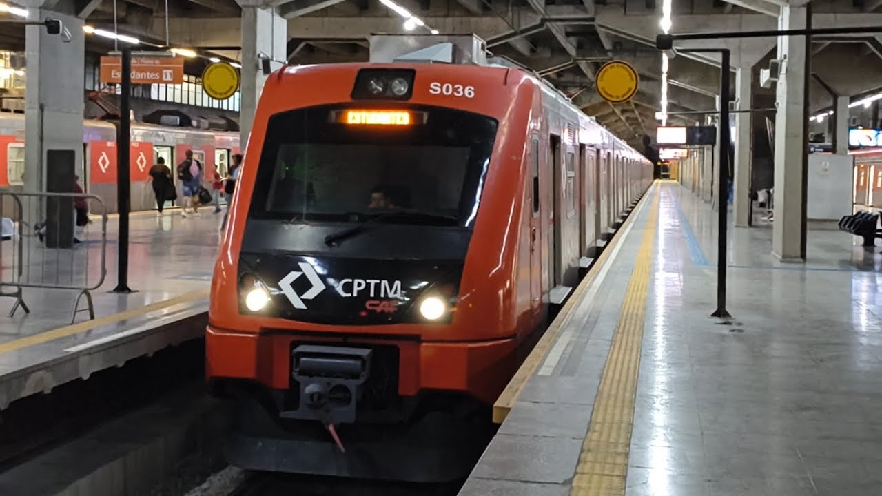 [CPTM] Série 8000 (S036) Partindo Buzinando da Estação Barra Funda ...