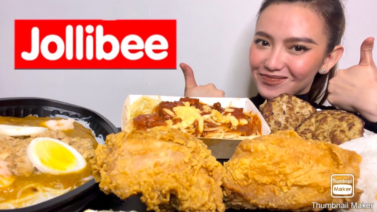 JOLLIBEE CHICKENJOY + JOLLY SPAGHETTI + PALABOK + BURGER STEAK MUKBANG ...