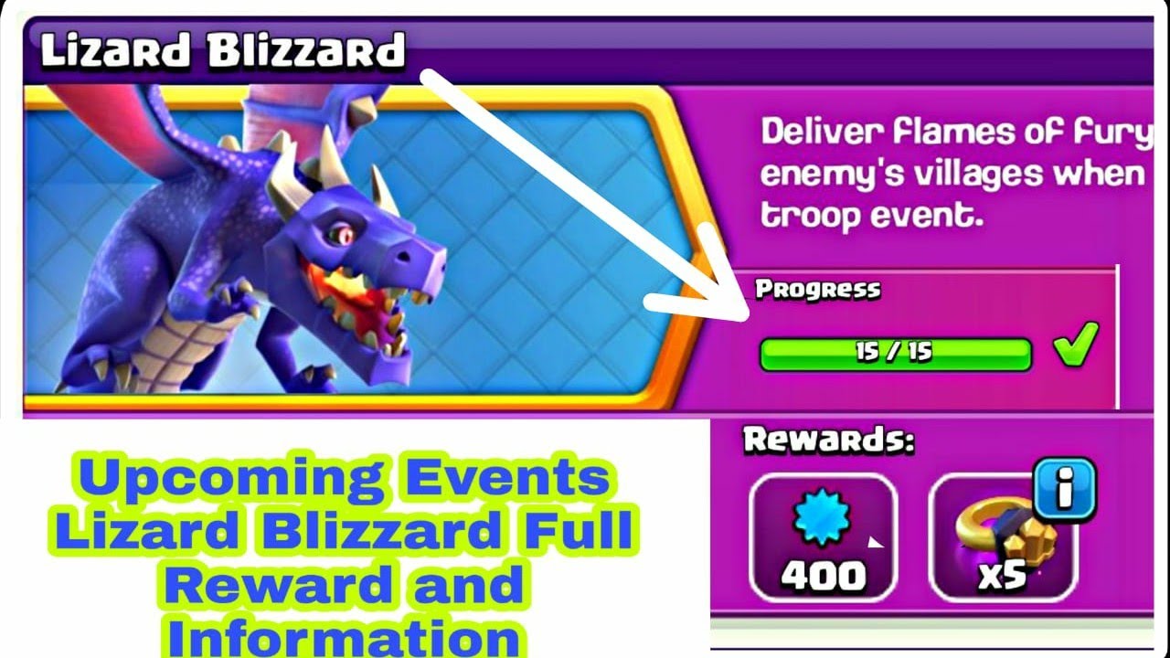 Coc Upcoming Event Lizard Blizzard & RewardFull Information 100% true ...