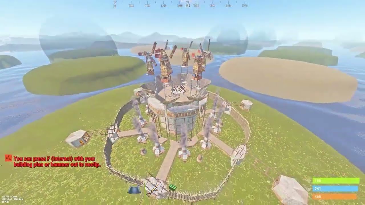 Rust - Wide peaks - Roof defense - Multi TC - 4 to 8 people clan base ...