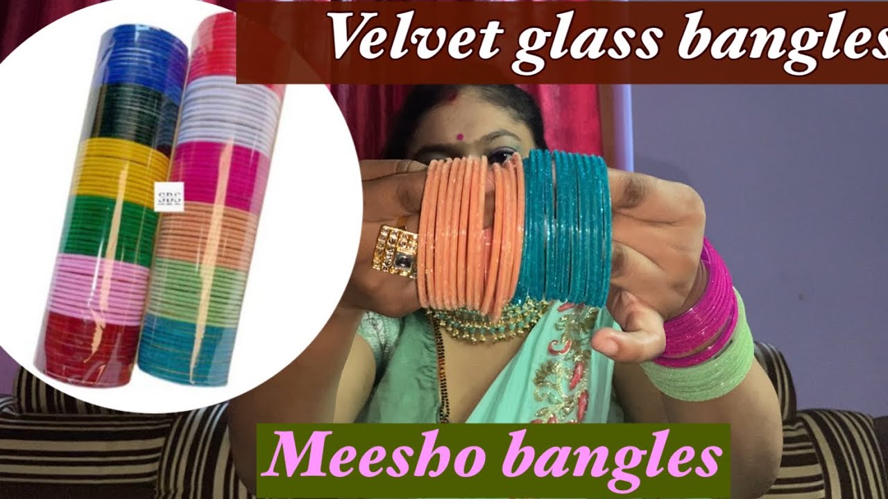 Velvet glass bangles set from Meesho 🥰😍 for different different styling ...