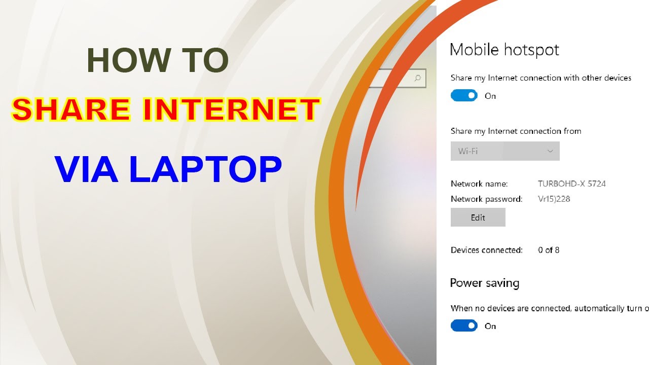 How to share internet from laptop | Wi-Fi Hotspot - YouTube