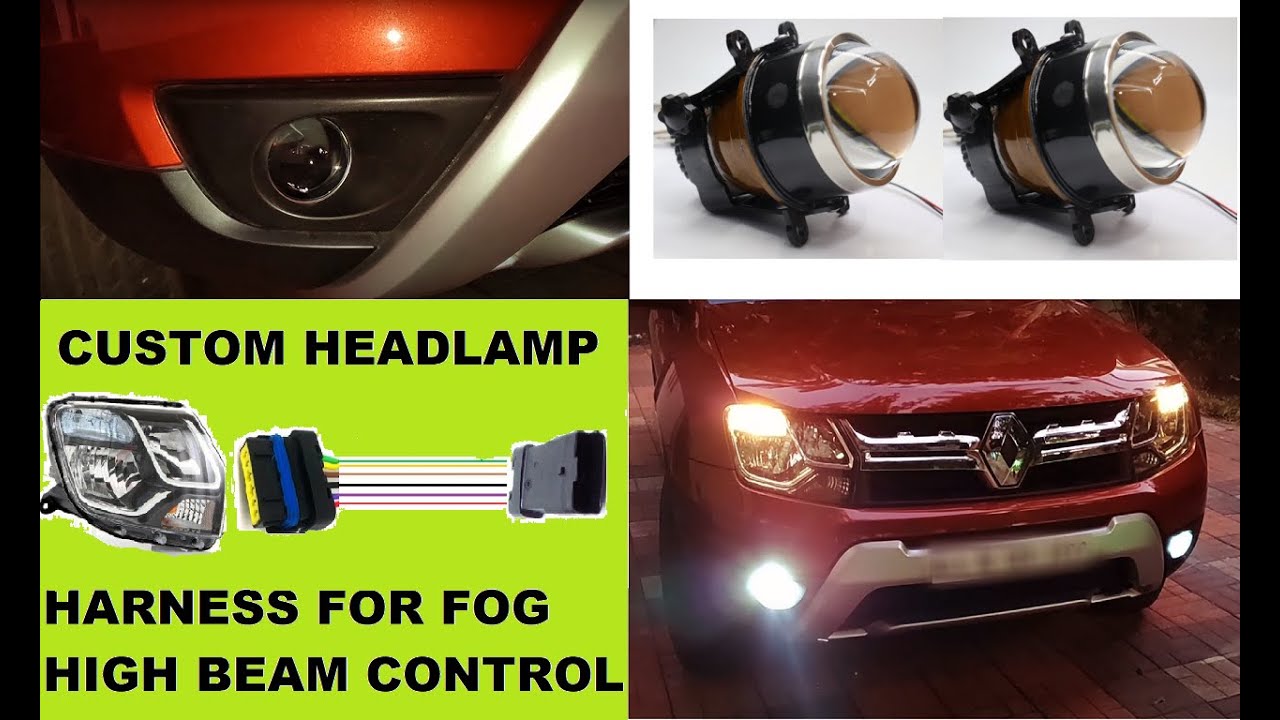 Renault Duster Custom Headlamp Harness for HID Fog High Low Projector ...