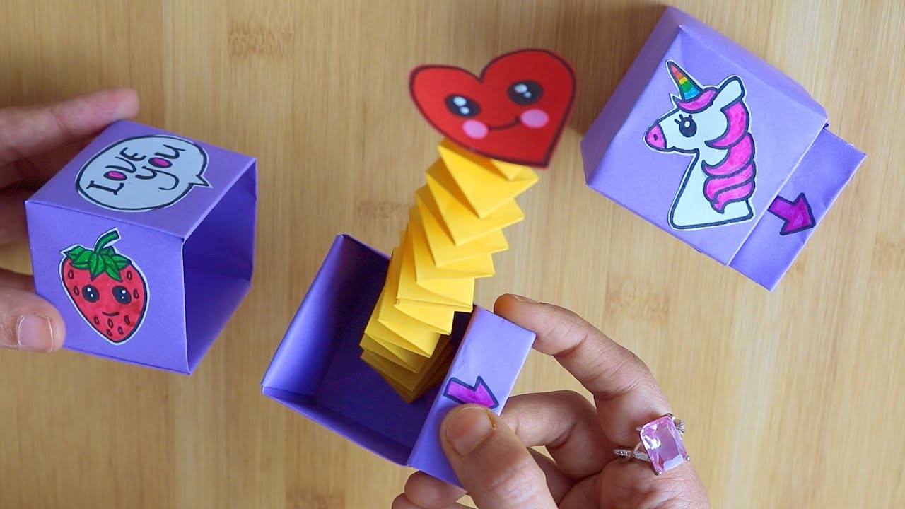 How to make origami SURPRISE BOX - Paper Craft - DIY Craft - YouTube