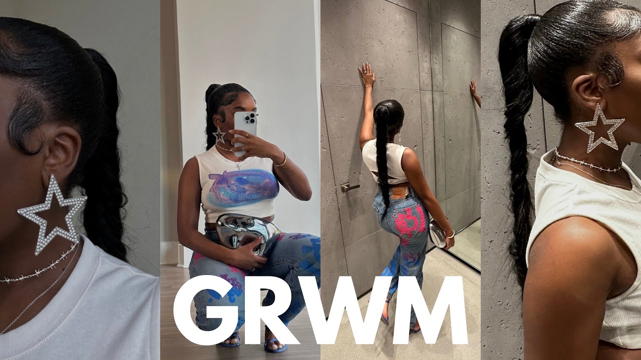 GRWM WITH ME FOR AN EVENT IN ATLANTA | HAIR, MAKEUP & OUTFIT - YouTube